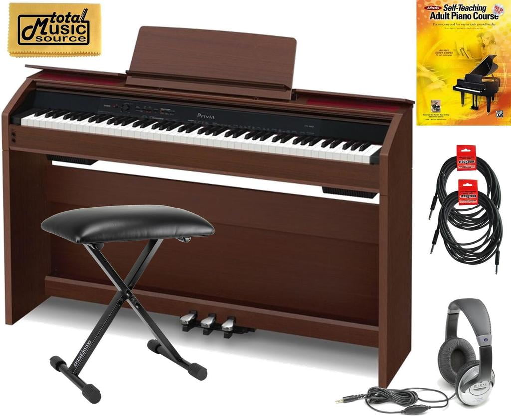 Casio Privia PX-860 DELUXEB 88 Key Digital Piano Deluxe Bundle - Walnut ...