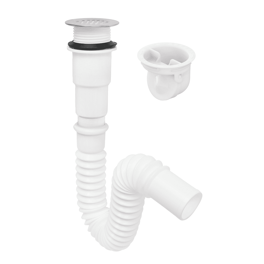 Céspol flexible tipo 'P' Fleximatic para fregadero con Rejilla de acero ...