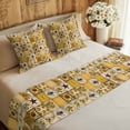 Bed Runner for King Size Bed, Orange Coastal 3 Pcs Bedding Runner Set ...