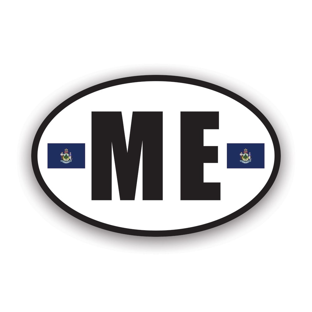 Maine Flag Oval Sticker Decal - Self Adhesive Vinyl - Weatherproof ...