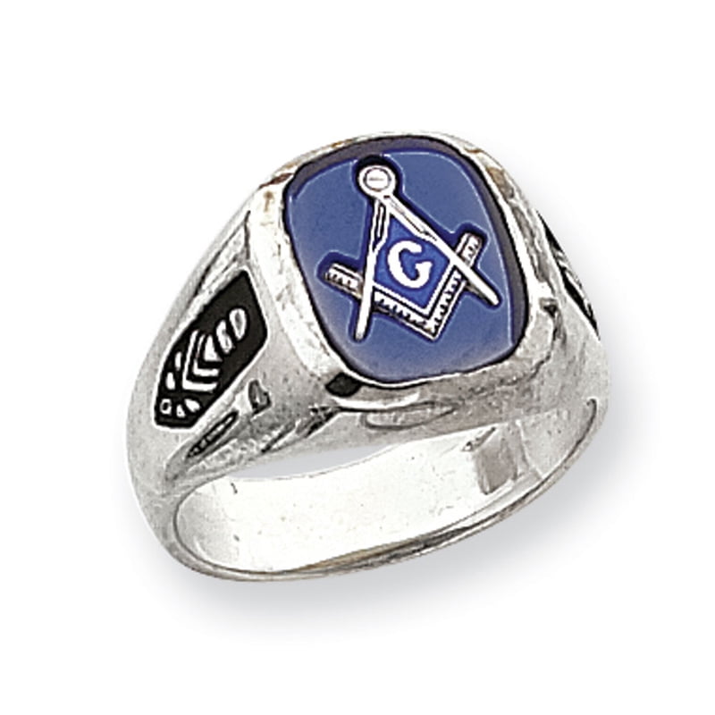 JewelryWeb - 14k White Gold Mens Masonic Ring - 5.5 Grams - Size 10 ...