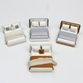 1/20 Dollhouses Bedroom Accessory Cream Double Bed with Beddings ...