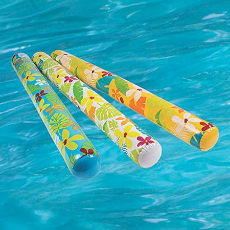 Topical Flower Inflatable Pool Noodles, Set of 6 - Almost 4 feet Long ...