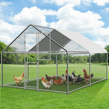 Extra Large Chicken Runs Coop with Metal Wire Fence Enclosure,Walk-in ...