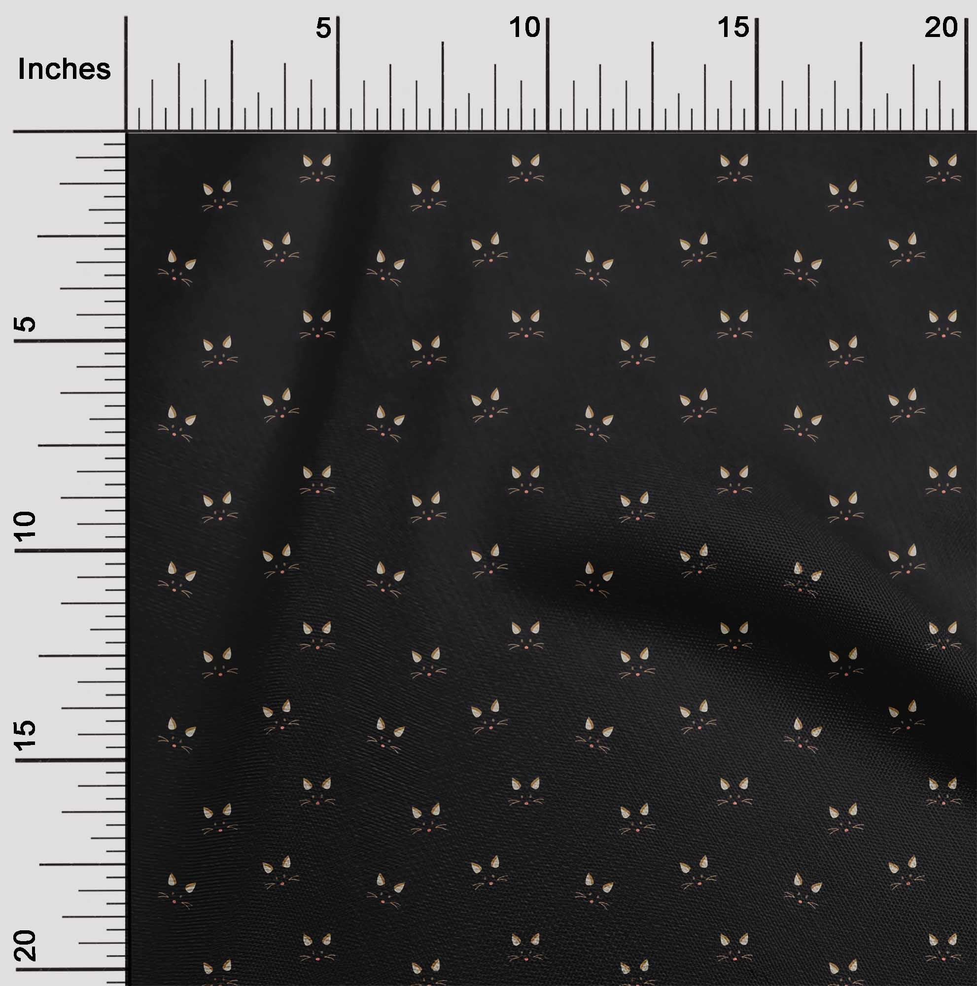 oneOone Cotton Flex Fabric Cat Face Animal Fabric Prints by Yard 40 ...