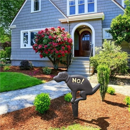 Destyer No Pooping Yard Sign Cast Iron Dog Poop Yard Sign Stop Dogs ...