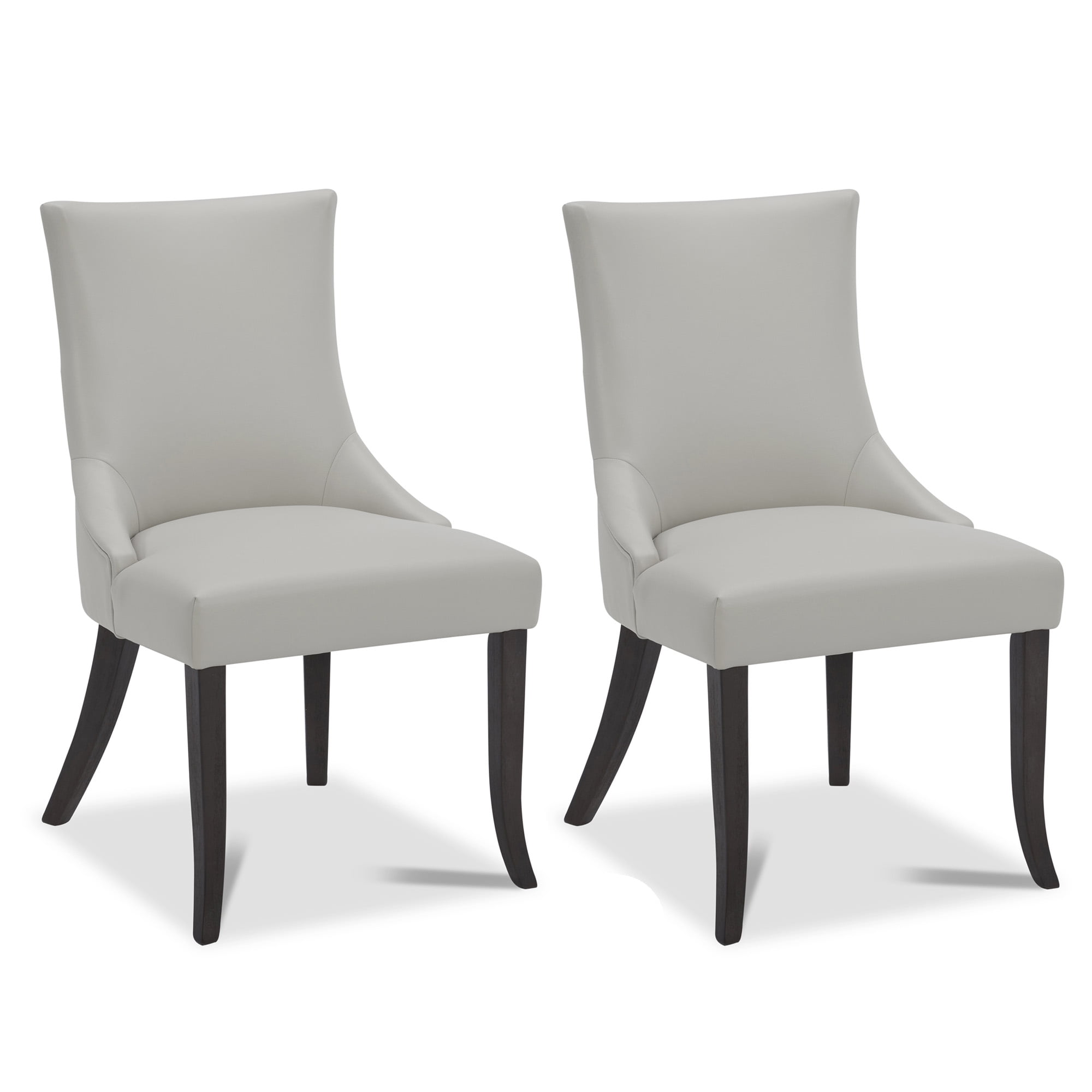 CHITA Upholstered Dining Chairs with Wood Legs Set of 2, Faux Leather ...
