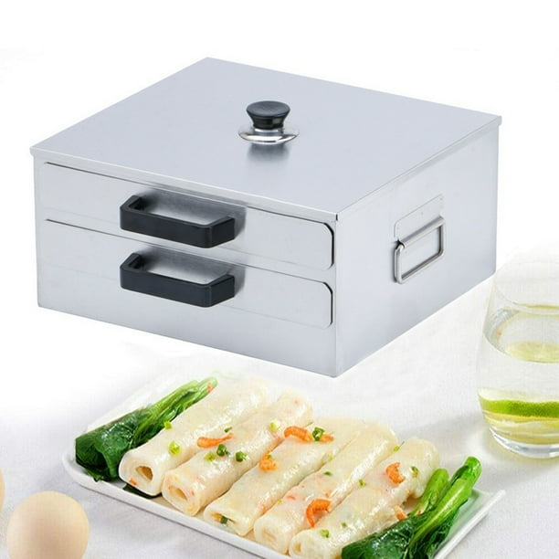 INTBUYING 2 Layer Stainless Steel Steamer Rice Roll Machine Rice Milk ...