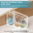 No Drill Under Cabinet Coffee Mug Hooks 3 Pack, Clip-On Cup Holder for ...