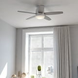 Armon White Flush Mount 44-in. Ceiling Fan with LED Light Kit and ...