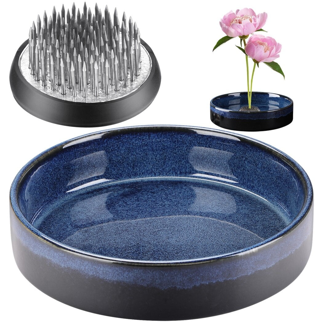 Japanese Ikebana Kit, Flower Frog Holder Ikebana Vase Kit, Ceramic ...