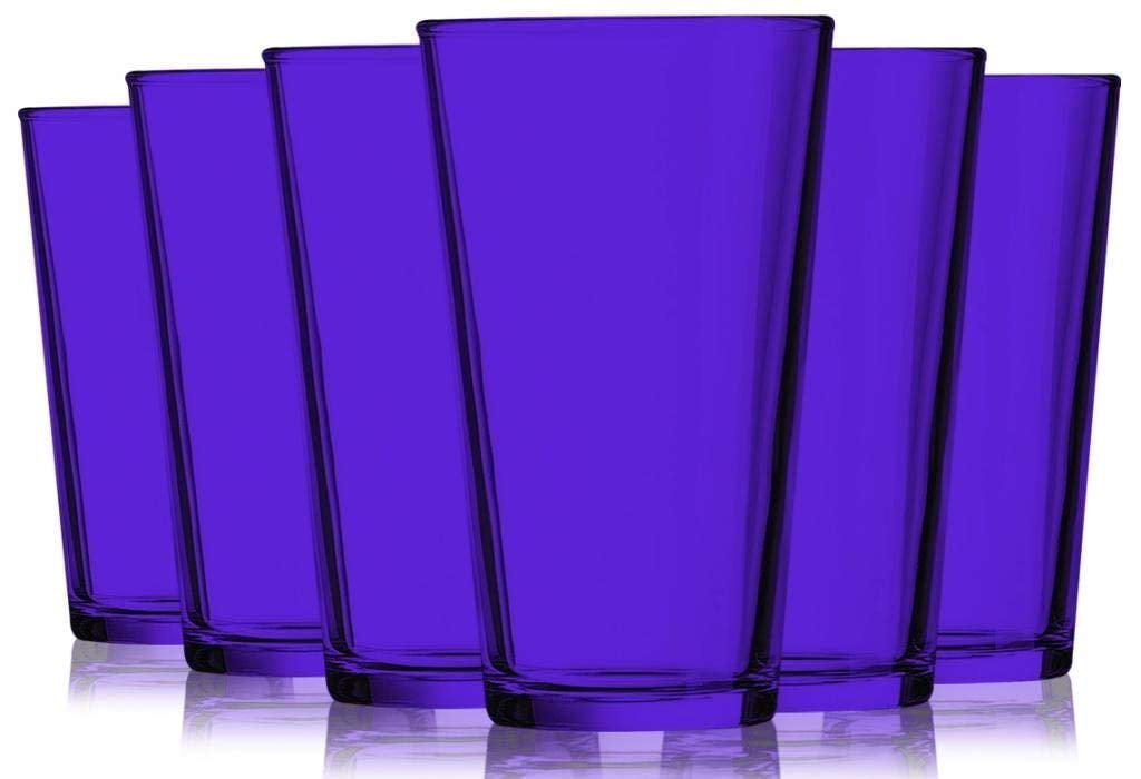 TableTop King 16 oz Purple Mixing Glasses, Round Style, Colored Accent ...