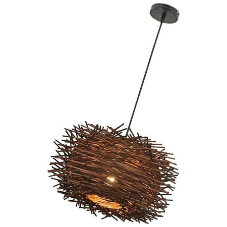Weave Rattan Ceiling Pendant Light Fixtures Bird light fixture shade ...