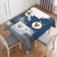 Blue White Gray Color Block Table Cloth 52x70in, Waterproof Rectangle ...