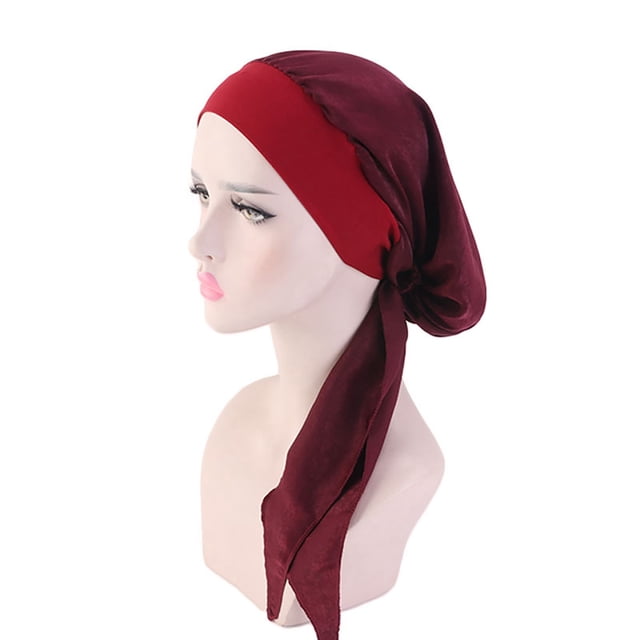 Women Head Scarf Fashion Long Soft Elastic Head Wrap Turban Headwear ...