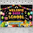 Black Welcome Back to School Backdrop First Day of School Background ...