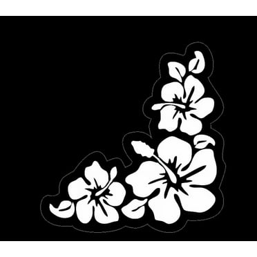 Hibiscus Hawaiian Flower Decals 4 Pack - Walmart.com