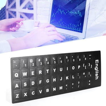 HQRP English QWERTY Laminated Keyboard Stickers for All PC & Laptops ...