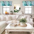 Abstract Teal Valances for Windows, Blue Gold Marble Natural Stone ...