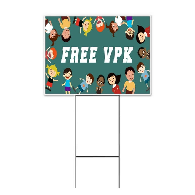 Free VPK Teal (18" x 24") Yard Sign, Includes Metal Step Stake ...