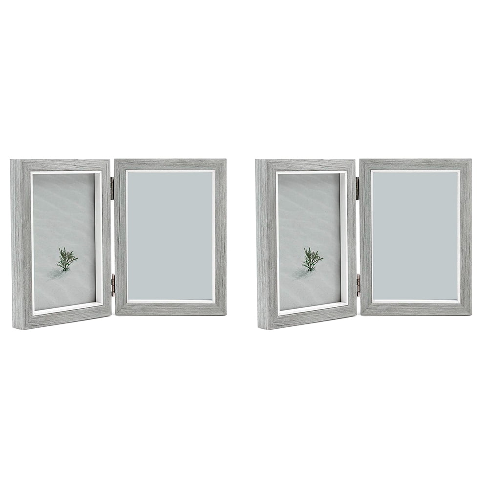 Click here for Unbranded 2x Double Picture Frame 4x6in Rustic Gre... prices