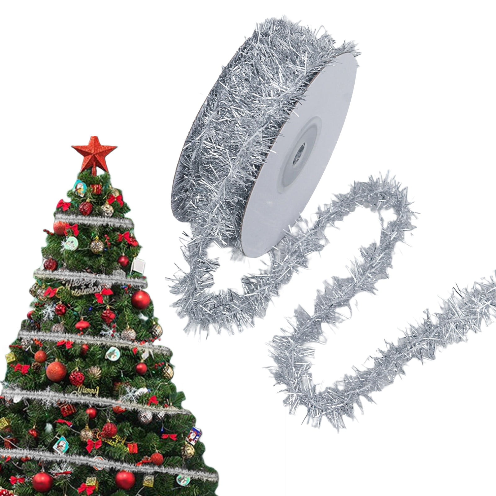 Click here for Zttd 1 Rolls 30ft Christmas Tinsel Ribbon Metallic... prices