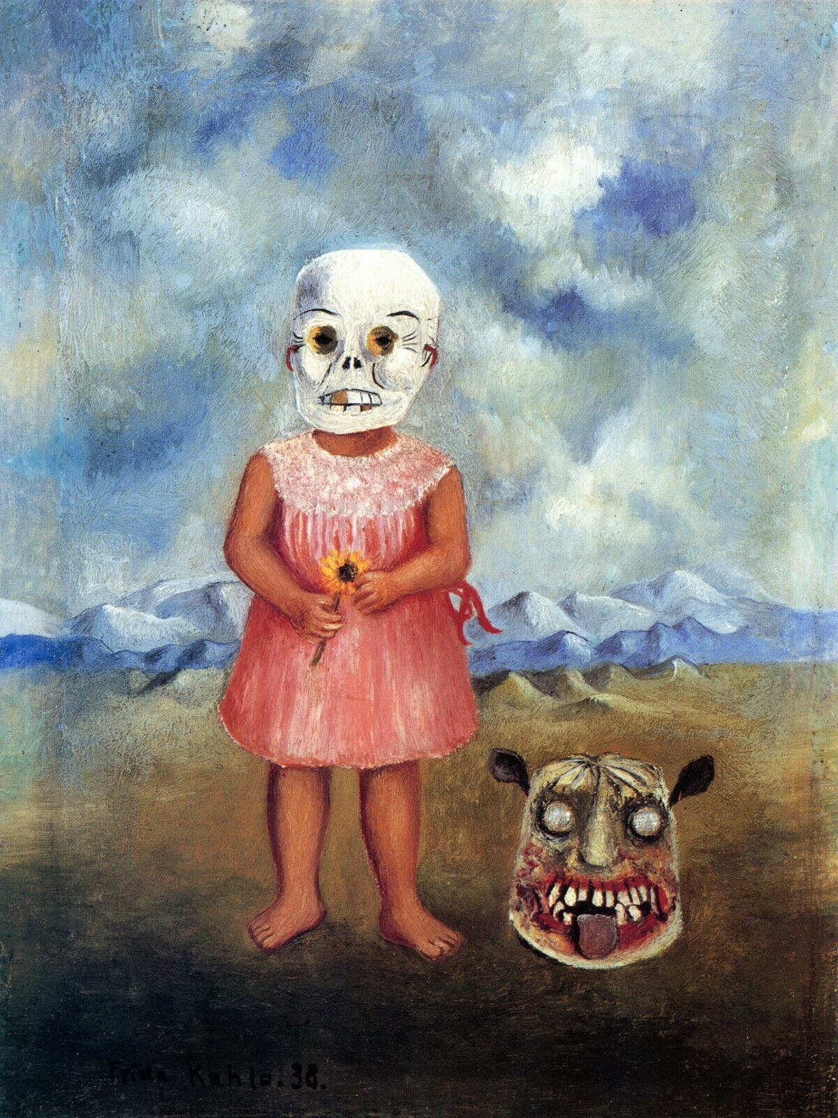 Frida Kahlo - Girl With Death Mask - CANVAS or PRINT WALL ART - Walmart ...