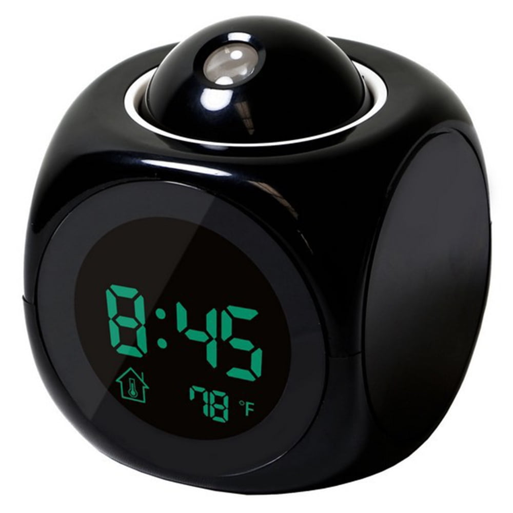Projection Alarm Clock for Bedroom Voice Talking LCD Projection Weather ...