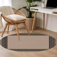 4ft Round Rug Black Brown Greek Key Area Rugs for Living Room Bedroom ...