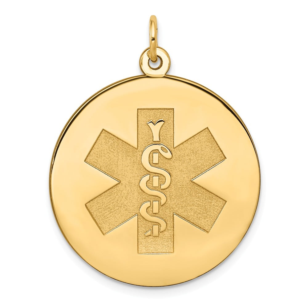 Solid 14k Yellow Gold RN Registered Nurse Caduceus Symbol Medical ...