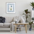Stupell Industries Blue Tulip & Ribbon Border Gray Framed Print Under ...