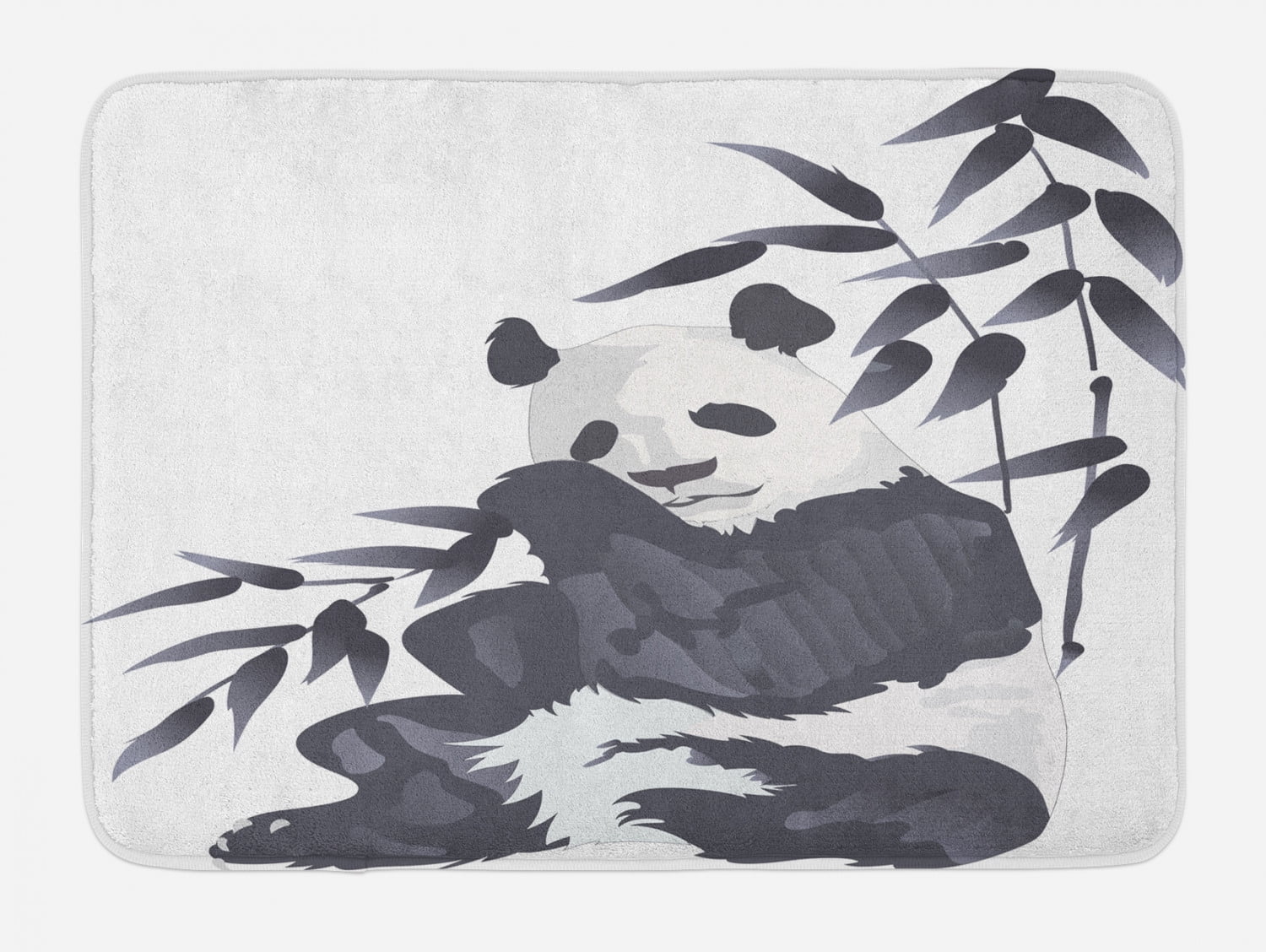 Panda Bath Mat, Giant Panda Bear Sitting in Zoo Traditional Chinese ...