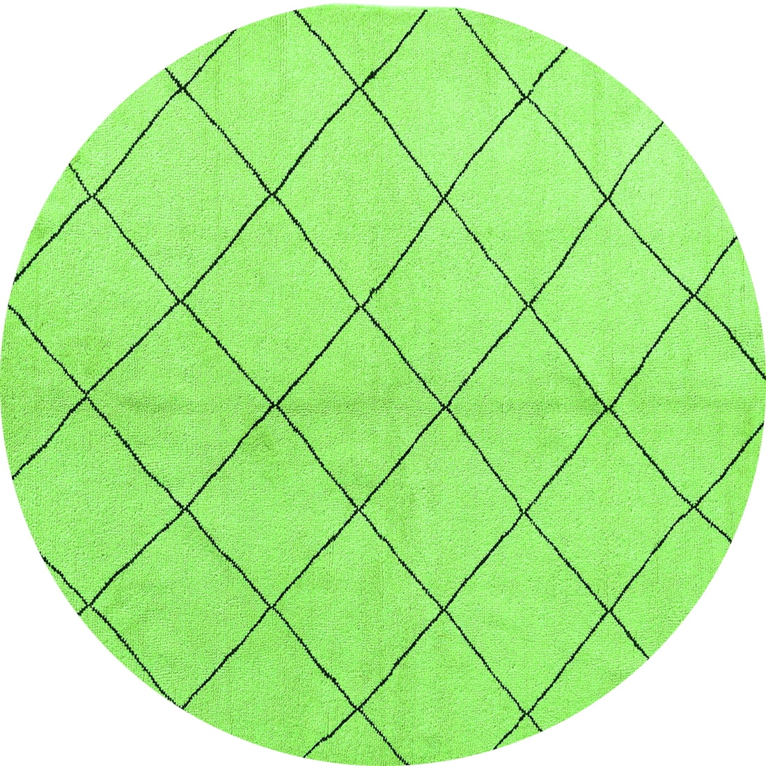 Ahgly Company Indoor Round Solid Green Modern Area Rugs, 6' Round ...
