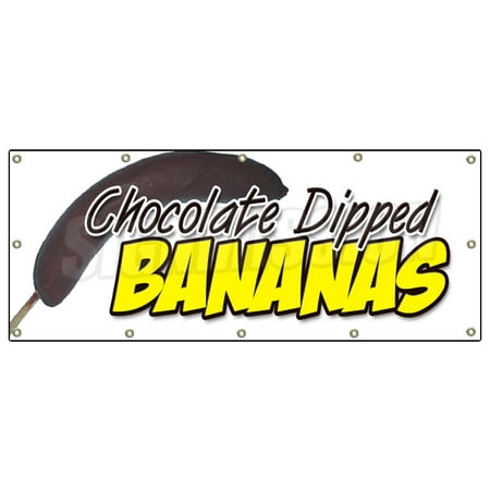 48"x120" CHOCOLATE BANANAS BANNER SIGN hand dipped frozen banana signs ...