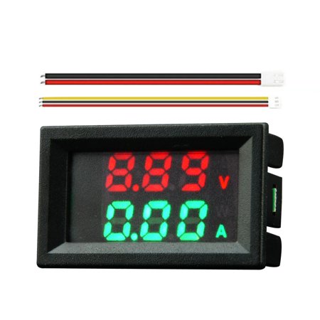 Mini DC Digital Multimeter 100V 10A Car Current Monitor Tester Dual LED ...