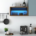 Wall Cabinet,Arched Glass door Display Wall Mounted Cabinet, Floating ...