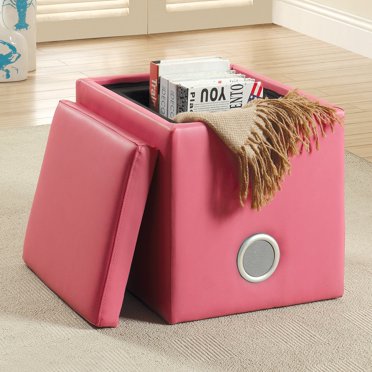US Pride Furniture Caitlin Ottoman with Built-in Bluetooth Speaker ...