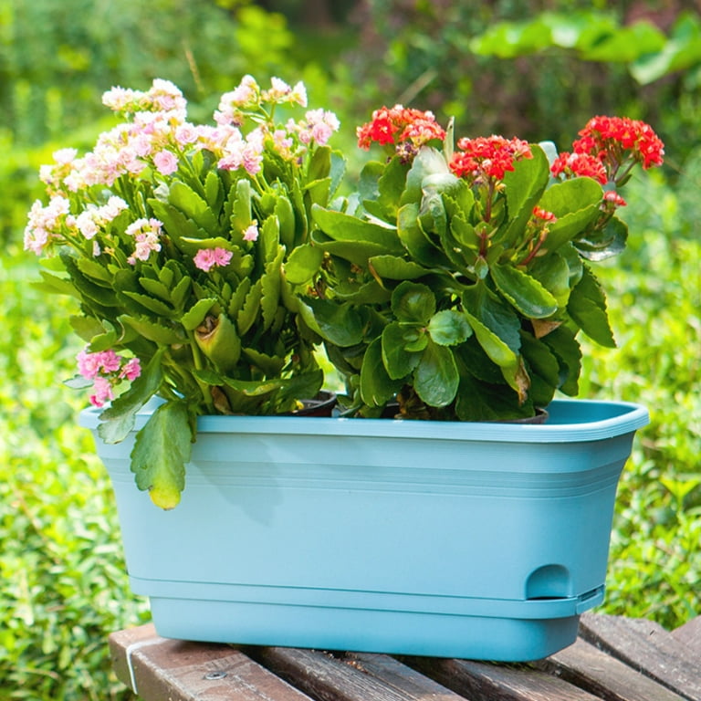 Blue Rectangle Flower Pots