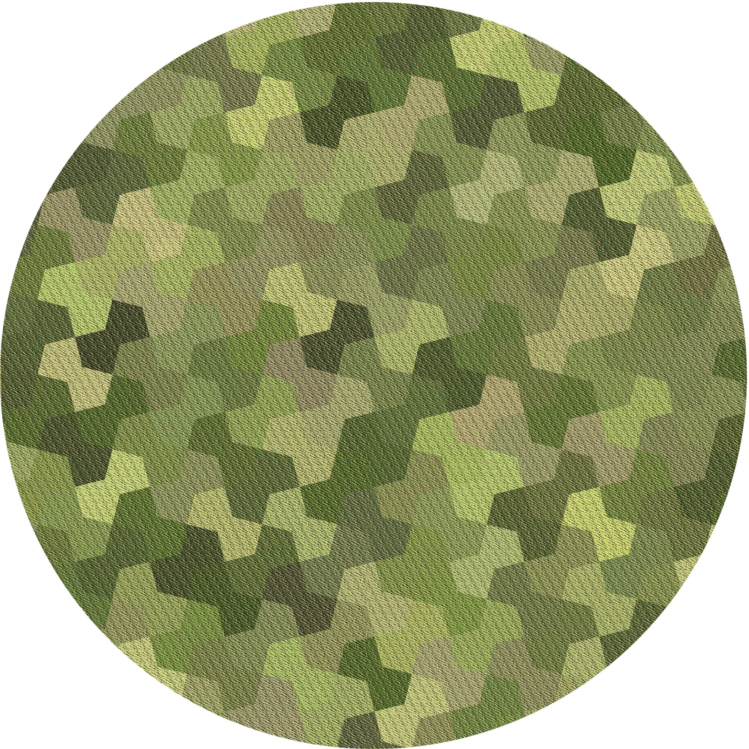 Ahgly Company Indoor Round Patterned Fern Green Area Rugs, 7' Round ...