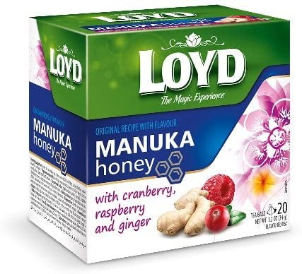LOYD, Manuka Honey Black Tea with Cranberry, Raspberry & Ginger, 35g/20 ...