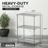 Design Ideas MeshWorks 3-Tier Metal Storage Shelving Unit Rack, Silver ...
