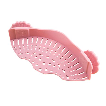 YellowDell Pasta Strainer Silicone Food Strainers Heat Resistant Snap ...
