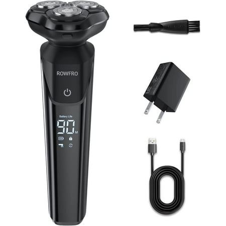 Electric Shaver for Men - 3D Rechargeable Rotary Shaver with USB Type-C ...