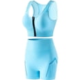 BLTIBY Workout Sets for Women Hollow High Waisted Biker Shorts with Zip ...