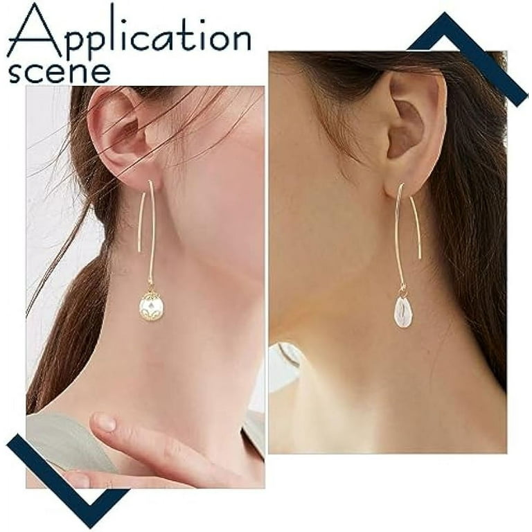 80Pcs Long V Shape Ear Wire Marquise Earring Hooks 18K Gold Plated Brass Drop Earring Hooks Dangle Earwire Connector