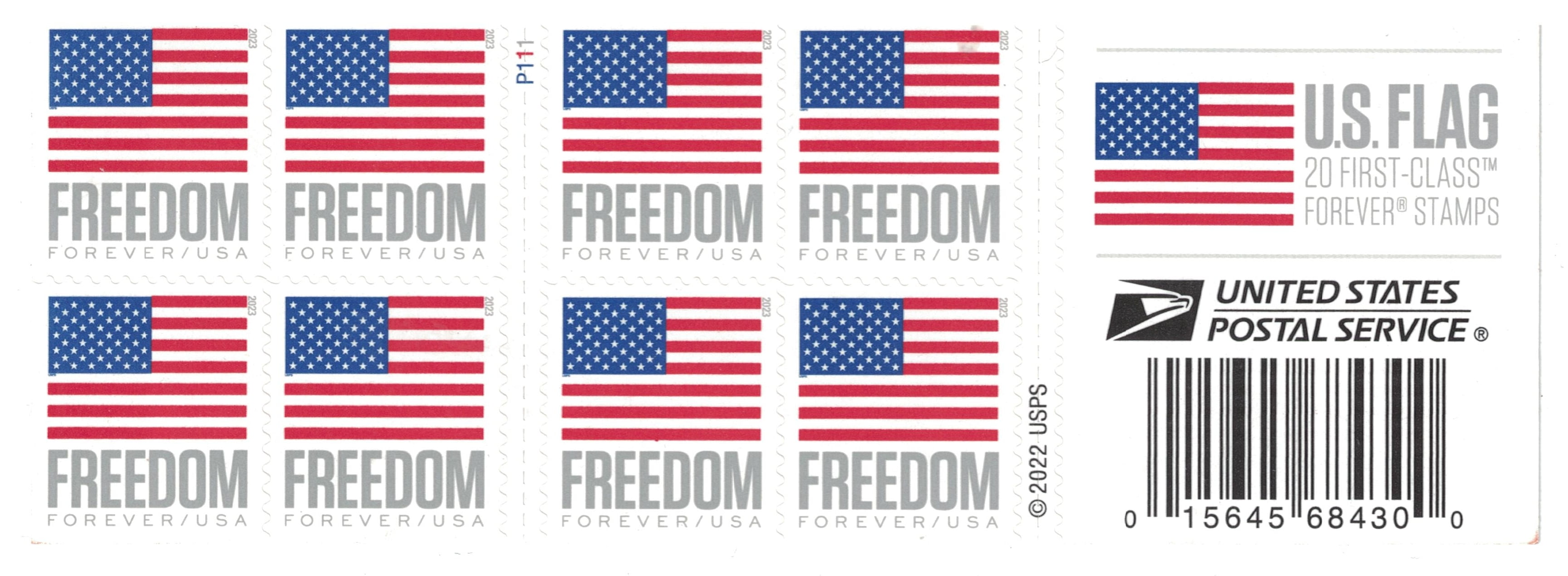 USPS U.S. Flag 2023 Forever Stamps Book of 20 - Walmart.com