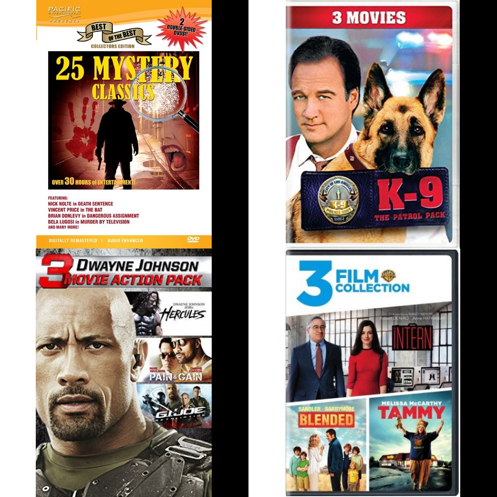 Assorted Multi-Feature Collections 4 Pack DVD Bundle: 25 Mystery ...