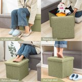 ANMINY Foldable & Collapsible Storage Ottoman Cube, Space-Saving Toy ...