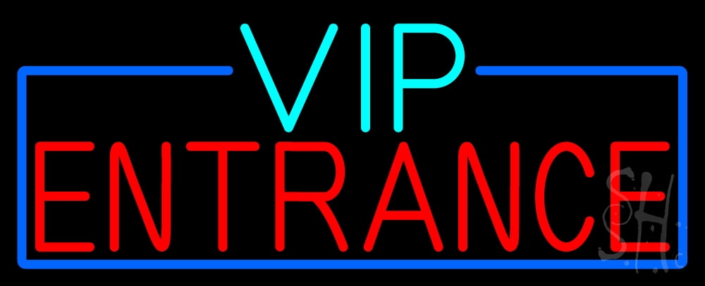 Vip Entrance LED Neon Sign 10 x 24 - inches, Clear Edge Cut Acrylic ...