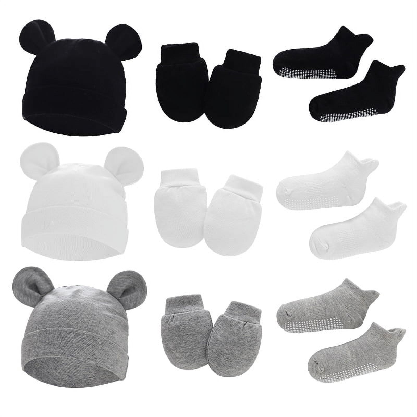 Click here for Nielieping 9 Pieces Newborn Hat Mittens Sock Set N... prices